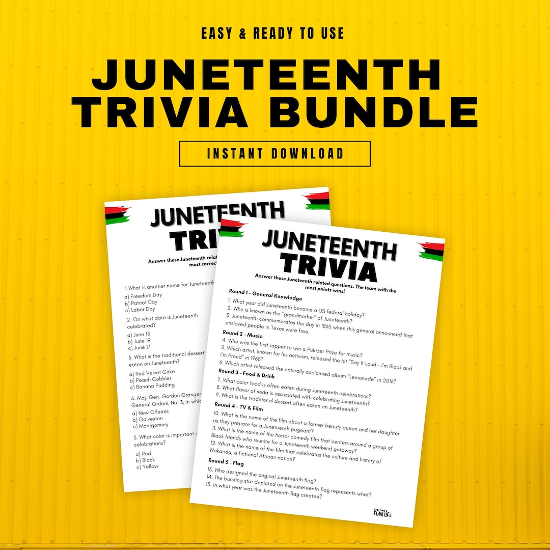 Juneteenth Trivia Game Bundle: African American History (PDF) - Etsy