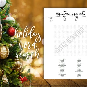 Winter Holiday Word Search Puzzles Answer Keys Instant Download ...