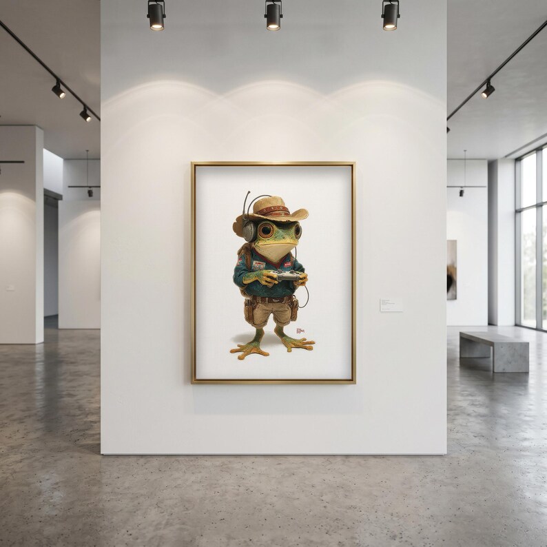 Cowboy Frog Gamer Print, Video Game Animal Art, Quirky Gaming Room ...