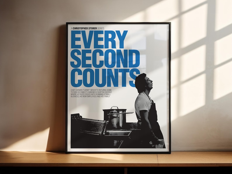 The Bear TV Show, Every Second Counts, Minimalist Poster, Wall Art ...