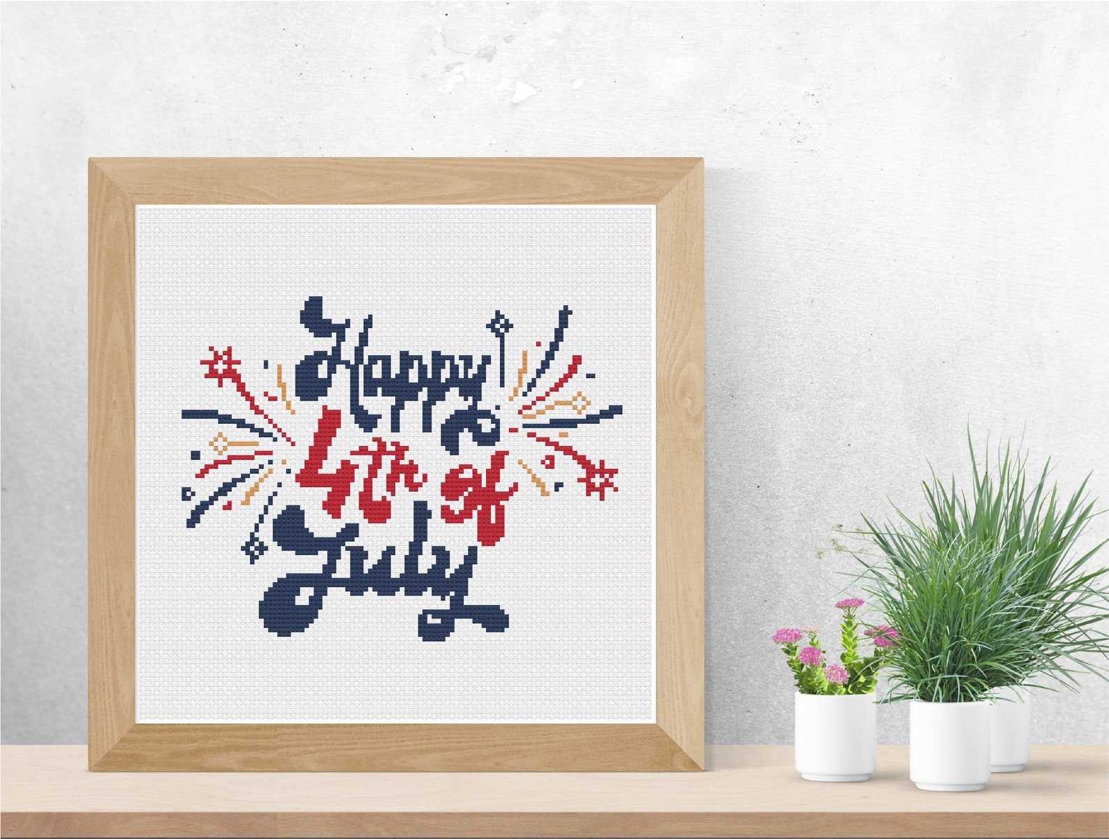 Happy 4th of July Cross Stitch Pattern PDF, Patriotic, Independence Day ...