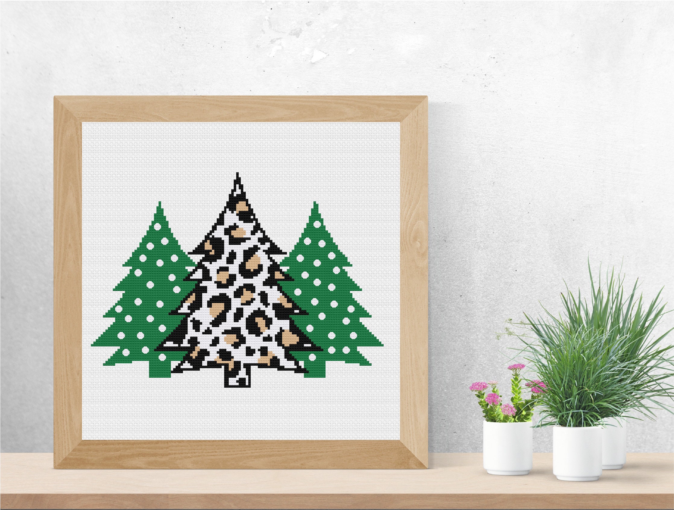Christmas Tree Triple Cross Stitch Pattern PDF Pine Tree - Etsy