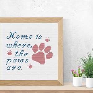 Paws Cross Stitch Pattern PDF, Modern Cross Stitch, Cat Paws, Dog Paws ...