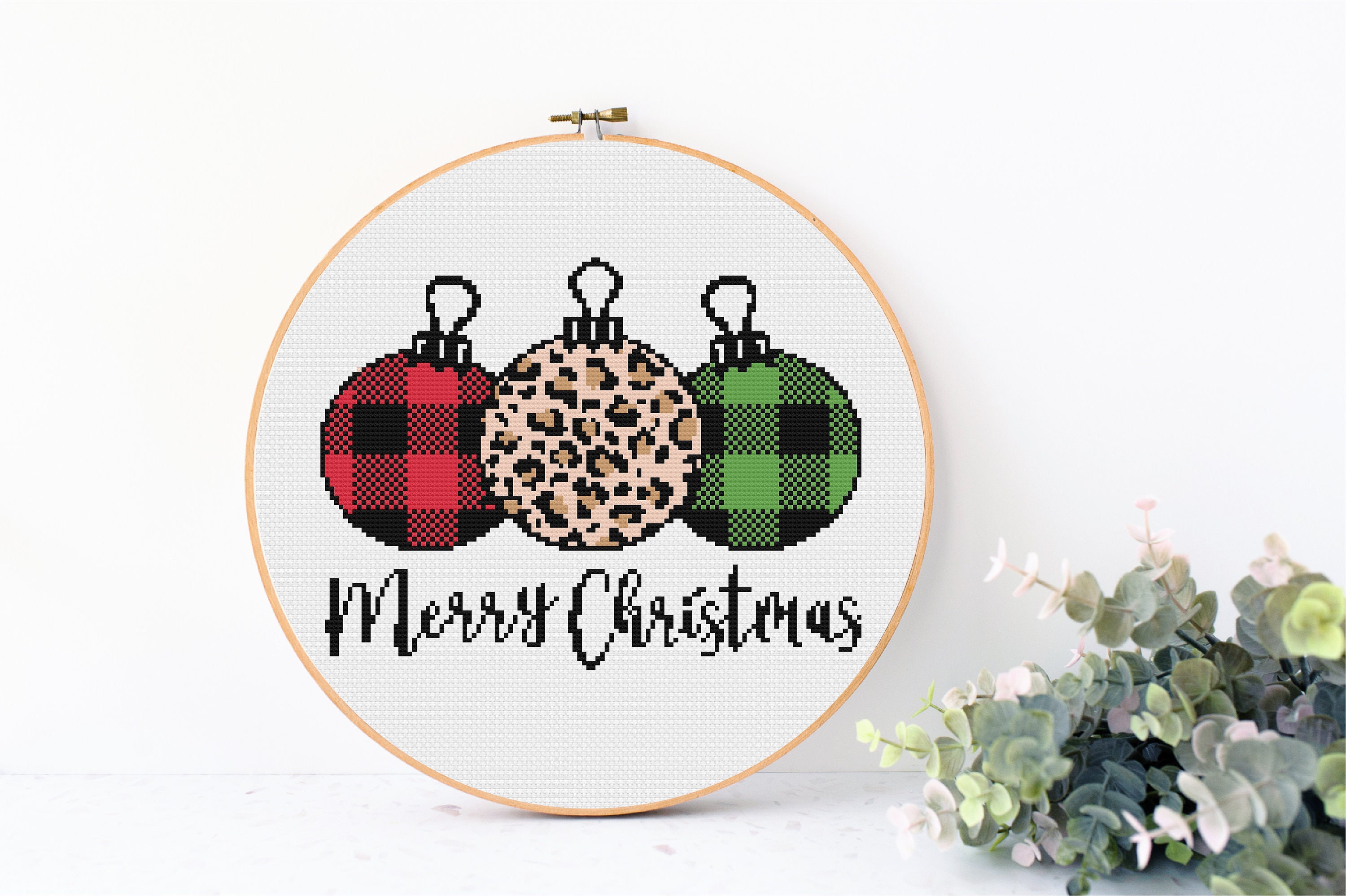 Christmas Ornament Cross Stitch Pattern PDF, Christmas Tree Cross ...