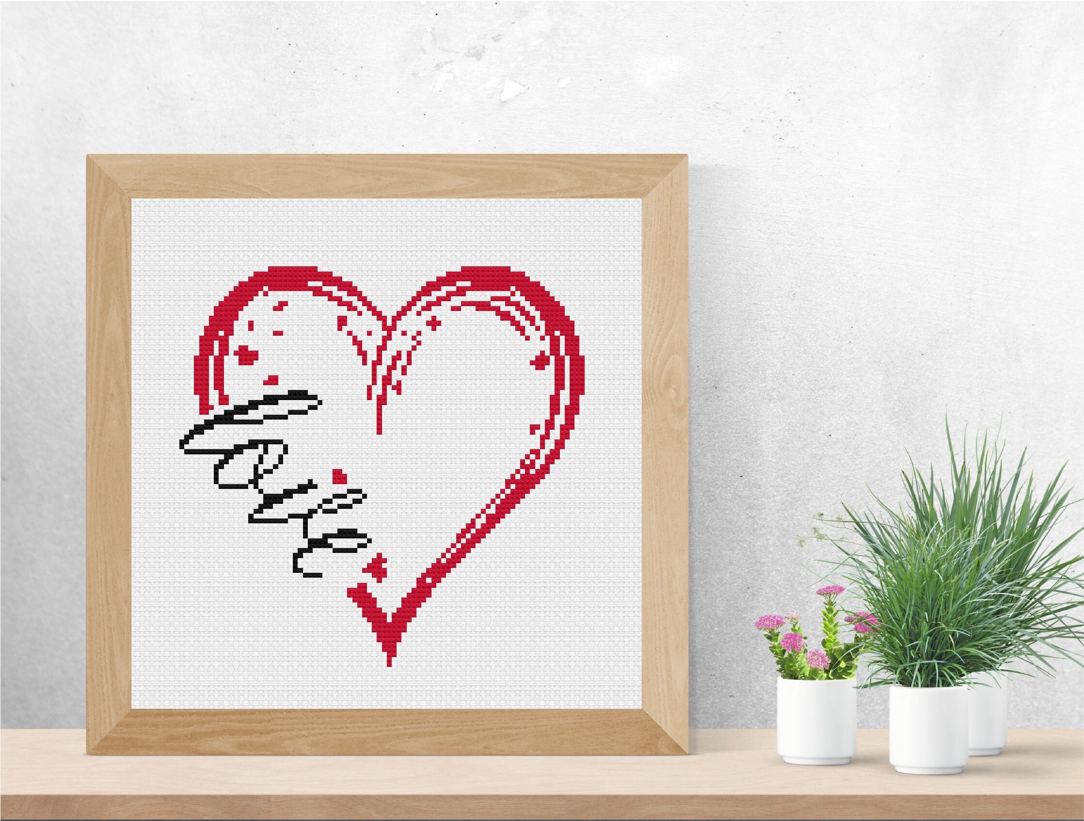 Love Cross Stitch Pattern PDF Love Heart Cross Stitch - Etsy
