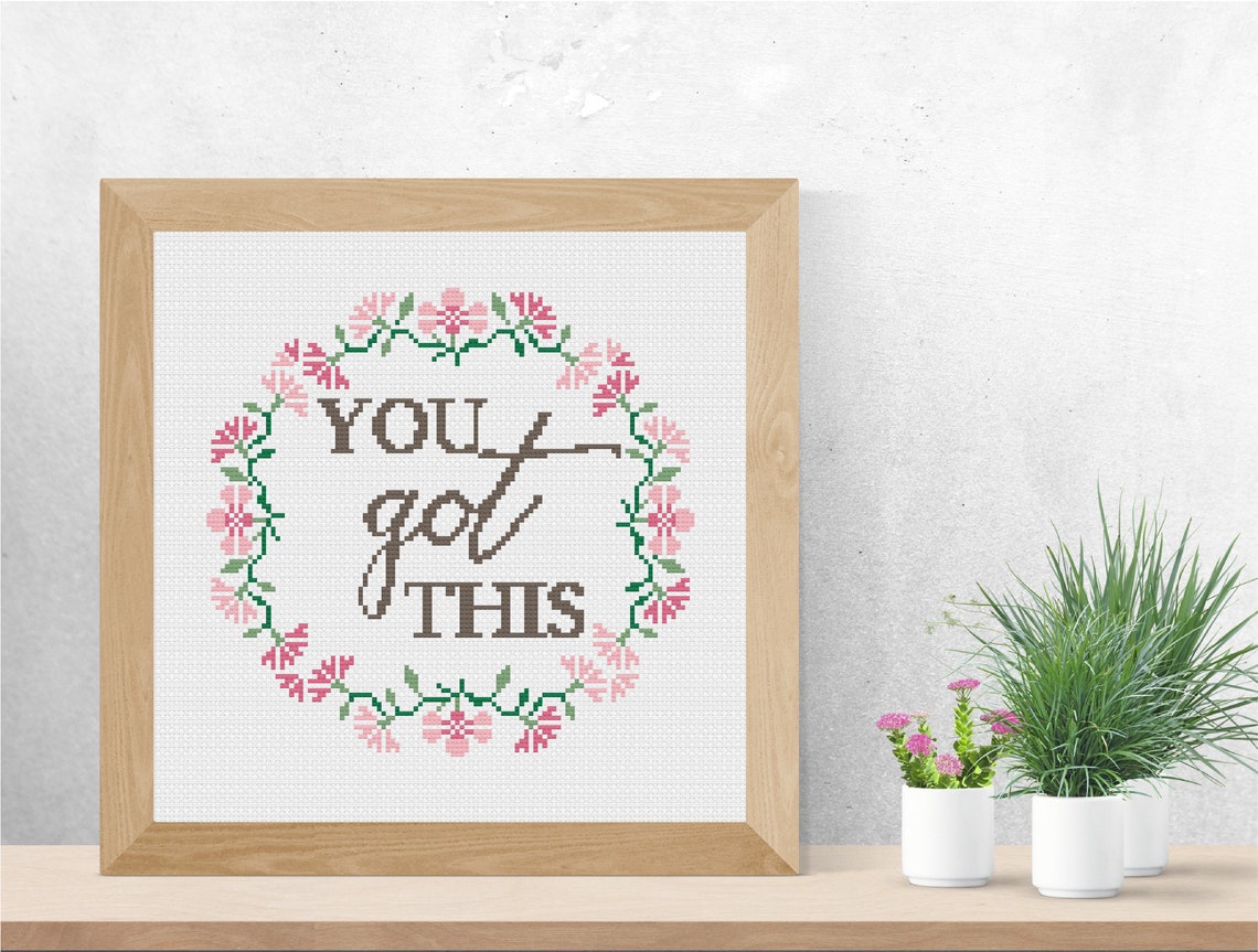 Floral Wreath Cross Stitch Pattern PDF, Flower Embroidery Pattern, You ...