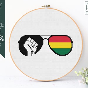 Juneteenth Cross Stitch Pattern PDF, Black History Embroidery Pattern ...