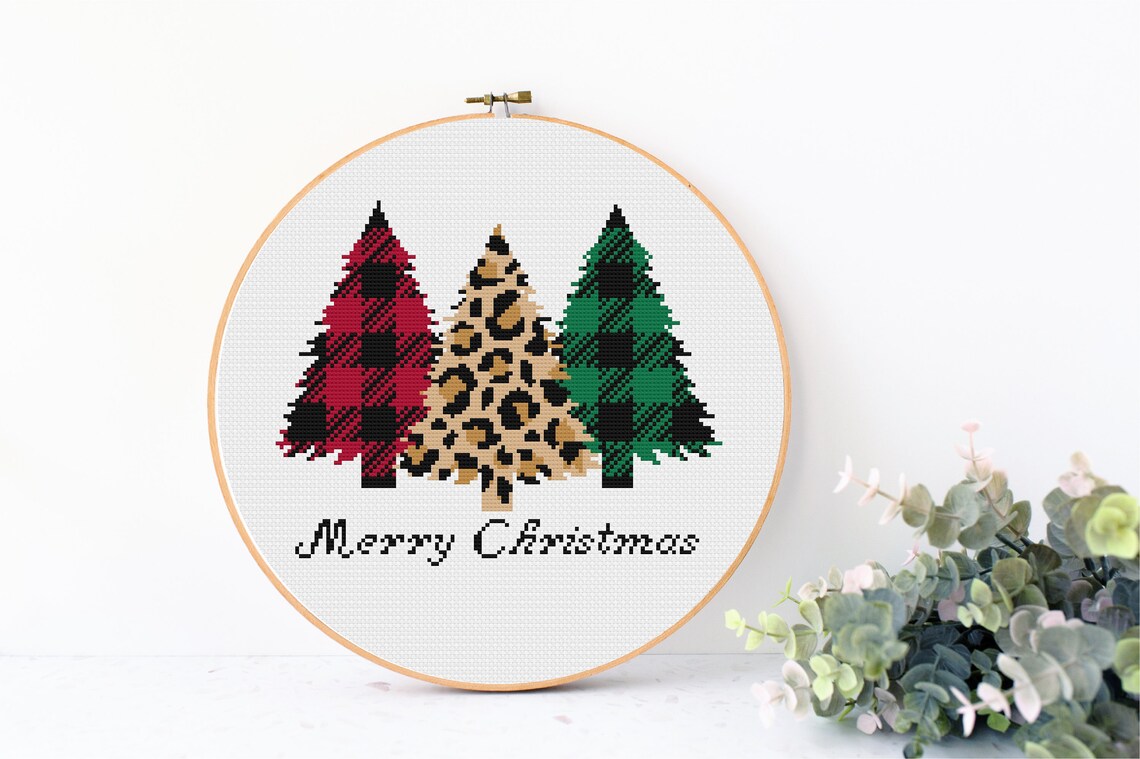 Christmas Tree Triple Cross Stitch Pattern PDF Pine Tree - Etsy