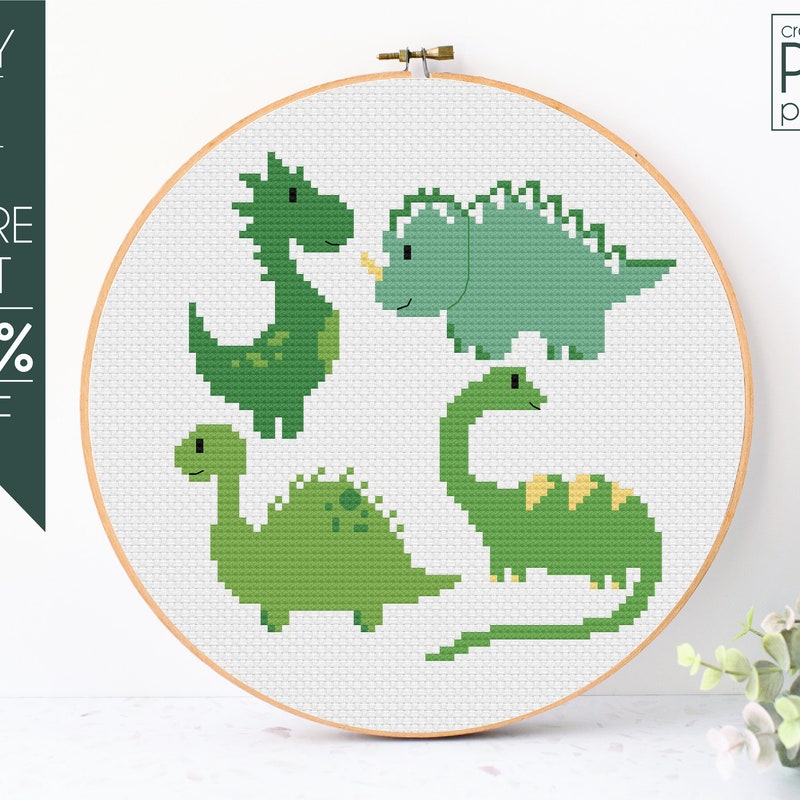 Dino Cross Stitch - Etsy