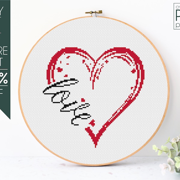 Heart Cross Stitch - Etsy