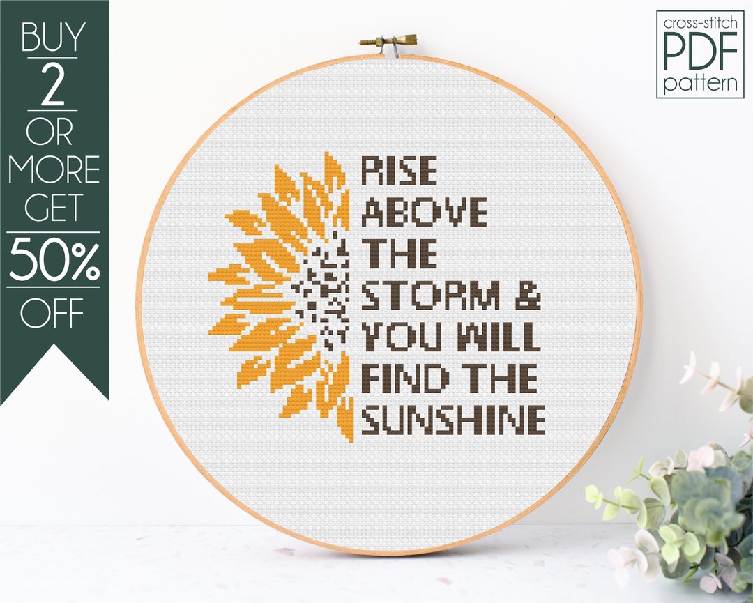 Motivational Cross Stitch Pattern PDF, Inspirational Quotes, Modern ...