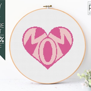 Mom Cross Stitch Pattern PDF, Mother’s Day Embroidery Pattern, Mother’s ...