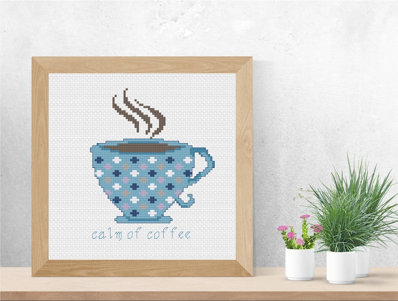 Coffee Mug Cross Stitch Pattern PDF Coffee Lover Cross - Etsy