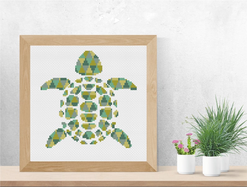 Turtle Cross Stitch Pattern PDF Animal Cute Turtle Lover - Etsy