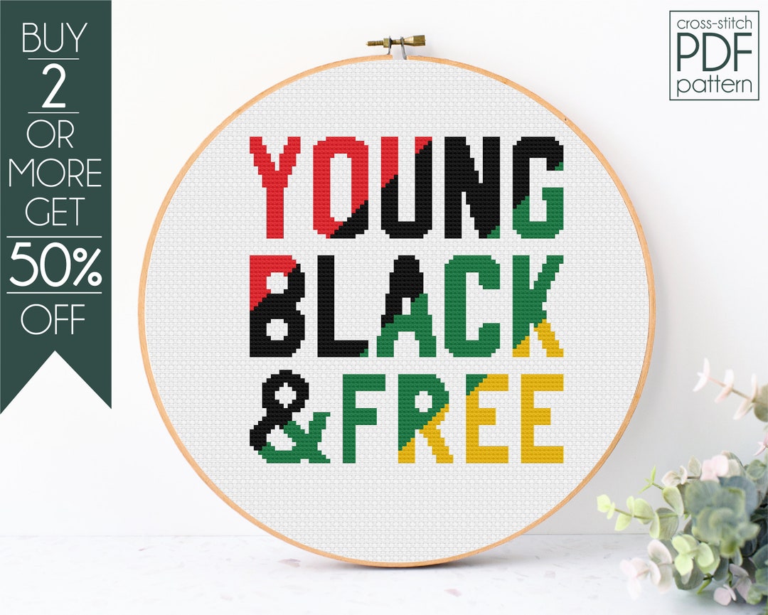 Black History Cross Stitch Pattern PDF, Juneteenth Embroidery Pattern ...