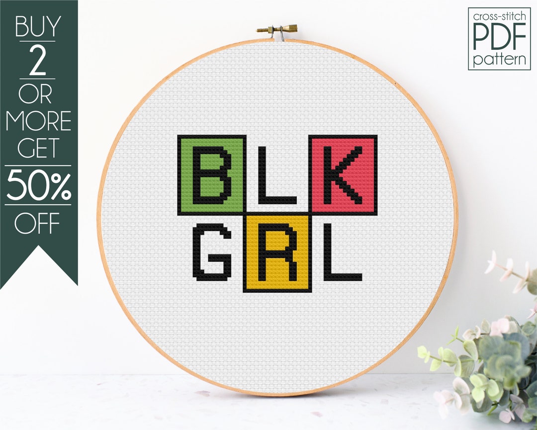 Black History Cross Stitch Pattern PDF, Black Girl Cross Stitch ...