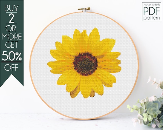 Sunflower Cross Stitch Pattern PDF Daisy Cross Stitch | Etsy