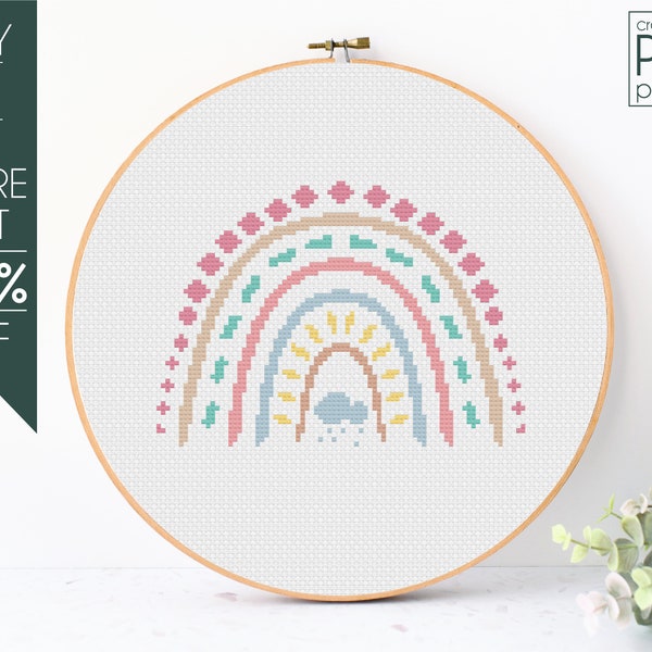 Rainbow Cross Stitch - Etsy