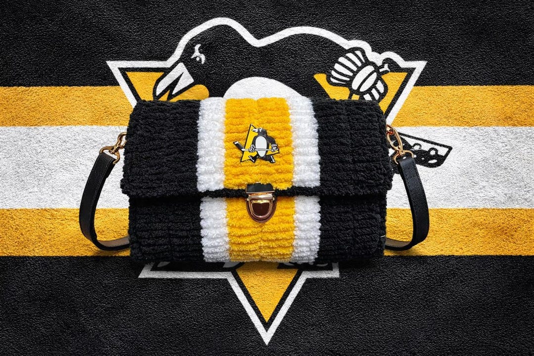 Pittsburgh Penguins Inspired Crossbody Purse – Handmade Crochet Fan Bag ...