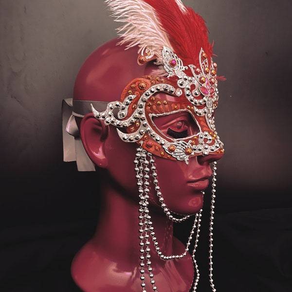 Red Masquerade Mask - Etsy