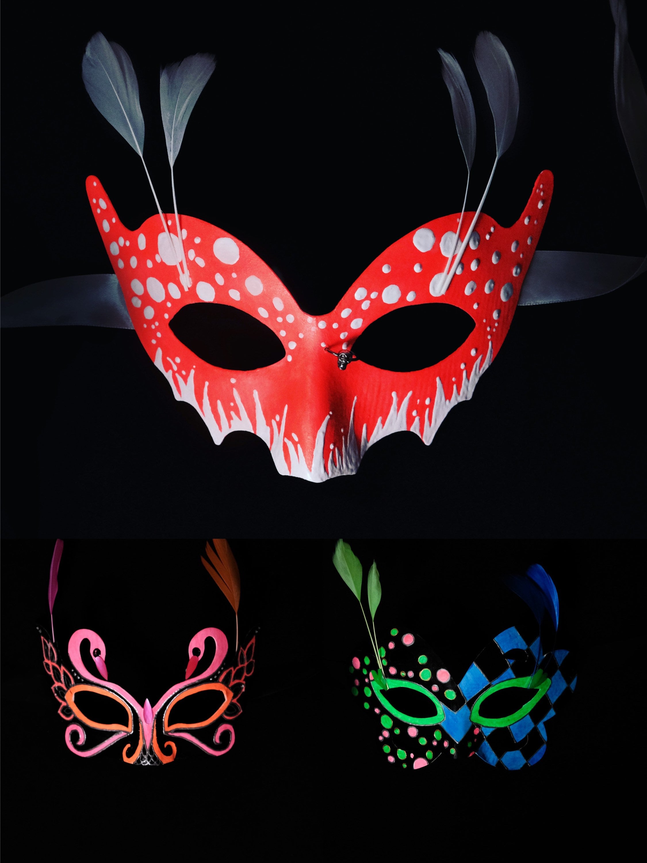 Neon Red Mask - Etsy
