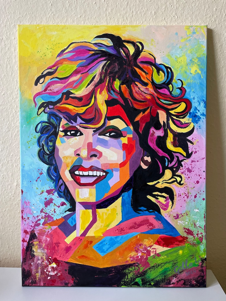 Tina Turner Acrylic Painter Pop Art 50x70 Cm - Etsy