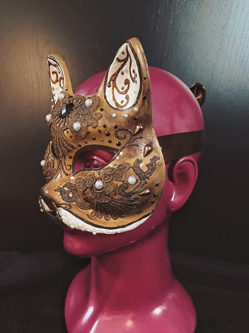 Cat Venetian Mask Vintage Bronze Masquerade Cat Mask Handmade - Etsy
