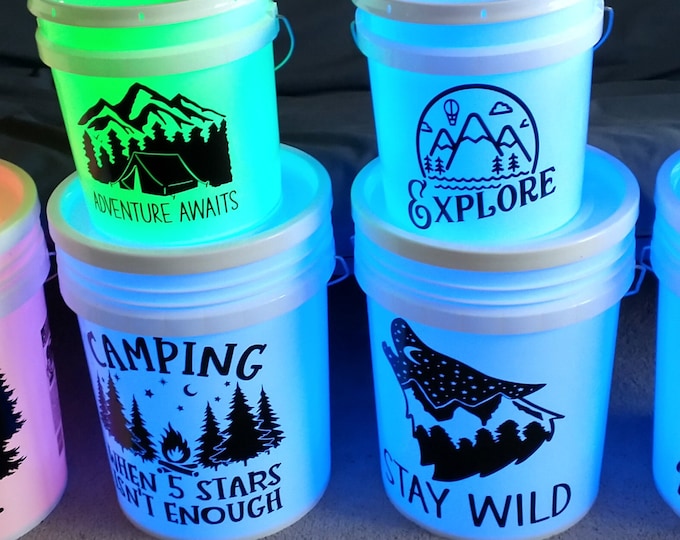 Custom LED Lighted Buckets...camping, Pool, Cabin, Lake, Deck, Patio - Etsy