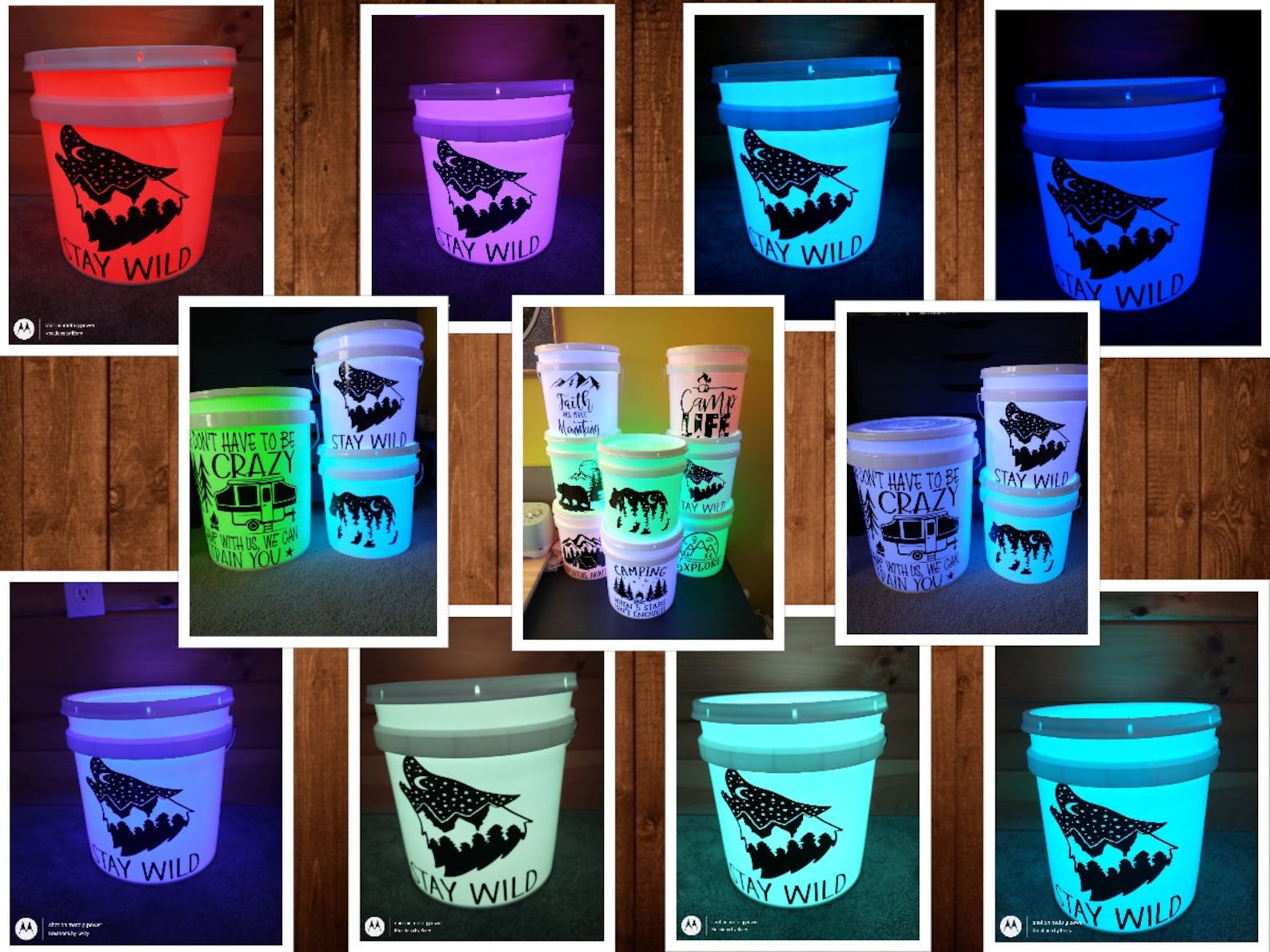 Custom LED Lighted Buckets...camping Pool Cabin Lake Deck - Etsy