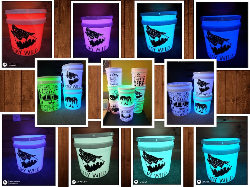 Custom LED Lighted Buckets...camping Pool Cabin Lake Deck - Etsy
