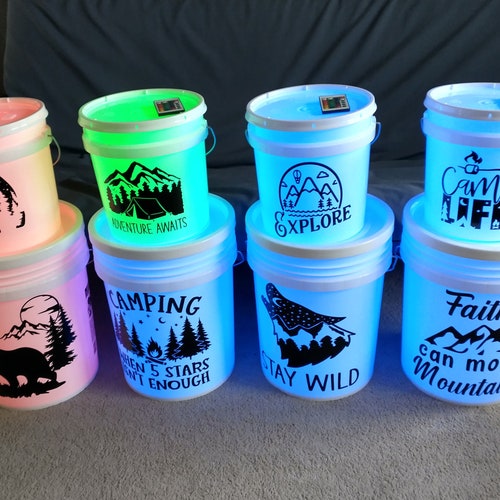 Custom LED Lighted Buckets...camping Pool Cabin Lake Deck - Etsy