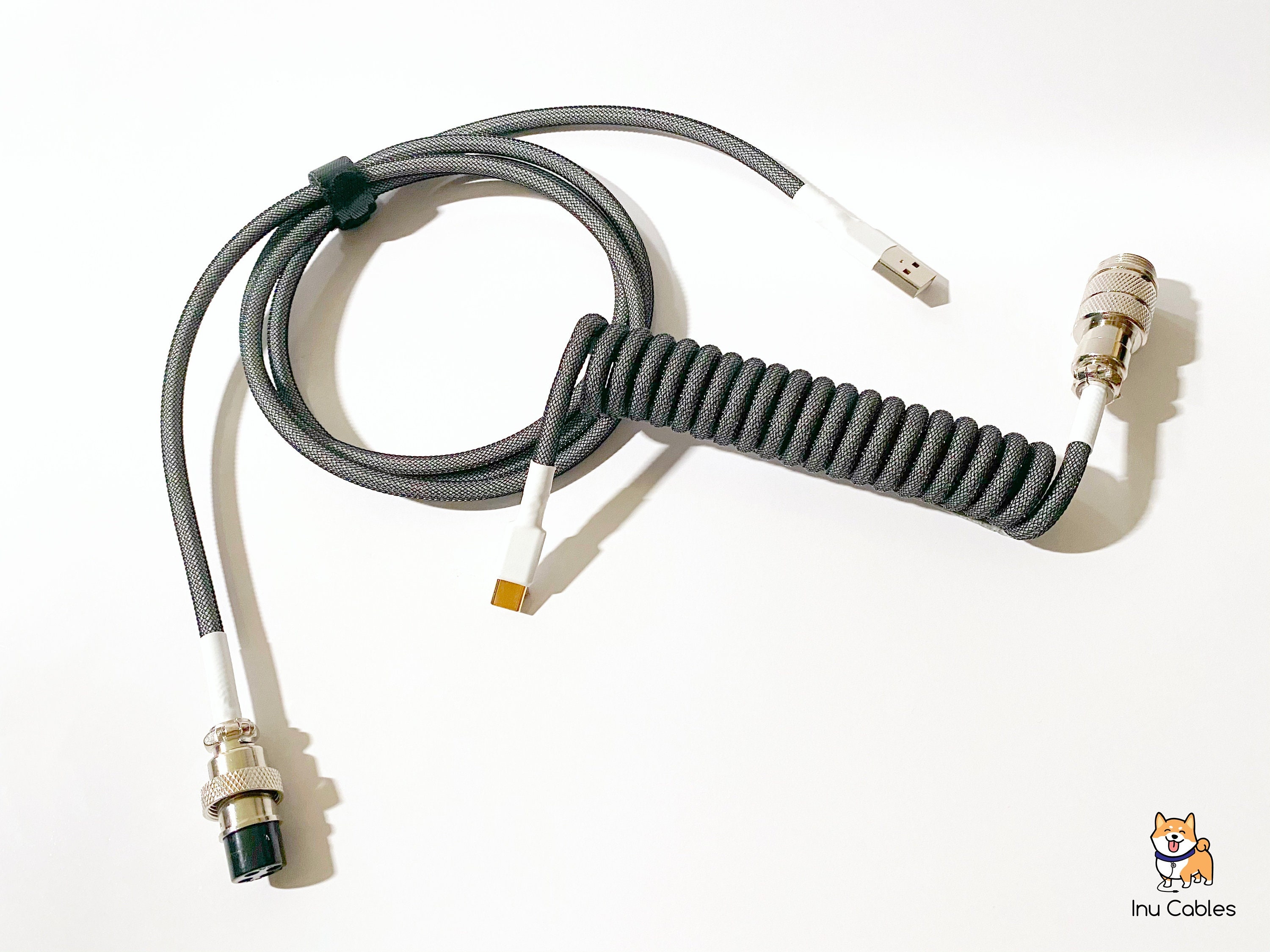 Custom Coiled Aviator USB-C Keyboard Cable With GX16 Aviator - Etsy