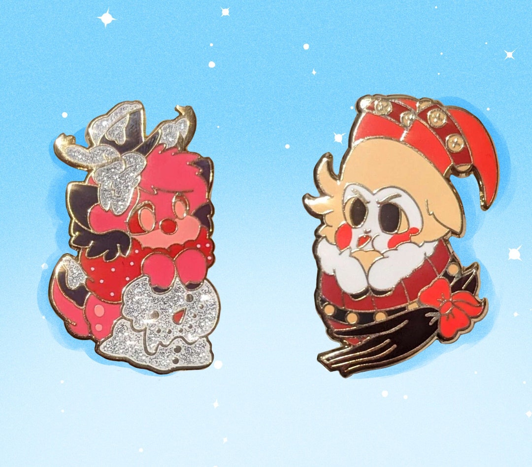 Floofi Holiday Babies Al and Luci Golden Pin - Etsy
