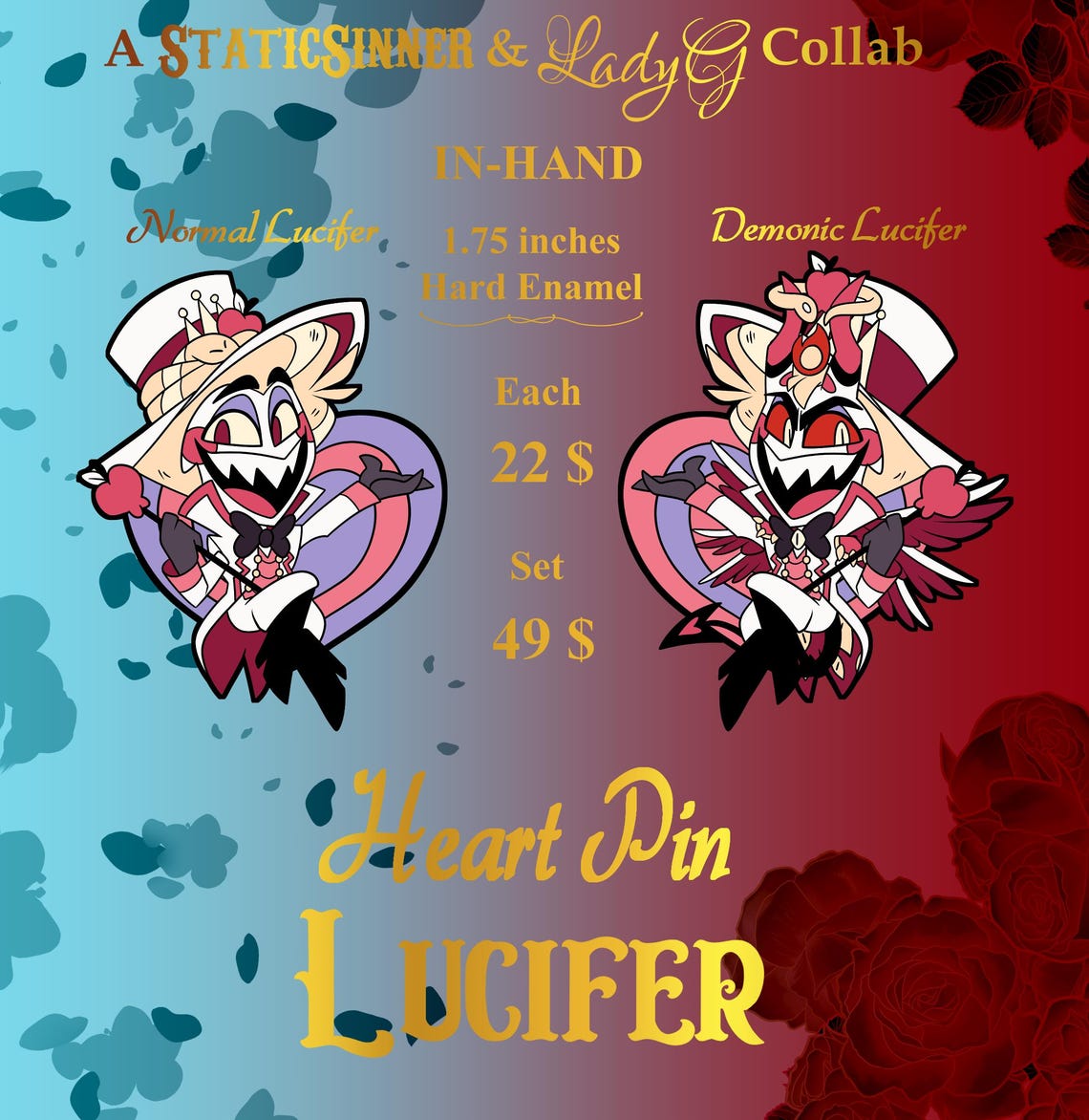 Chibi Heart Pin Luci HH Set - Etsy