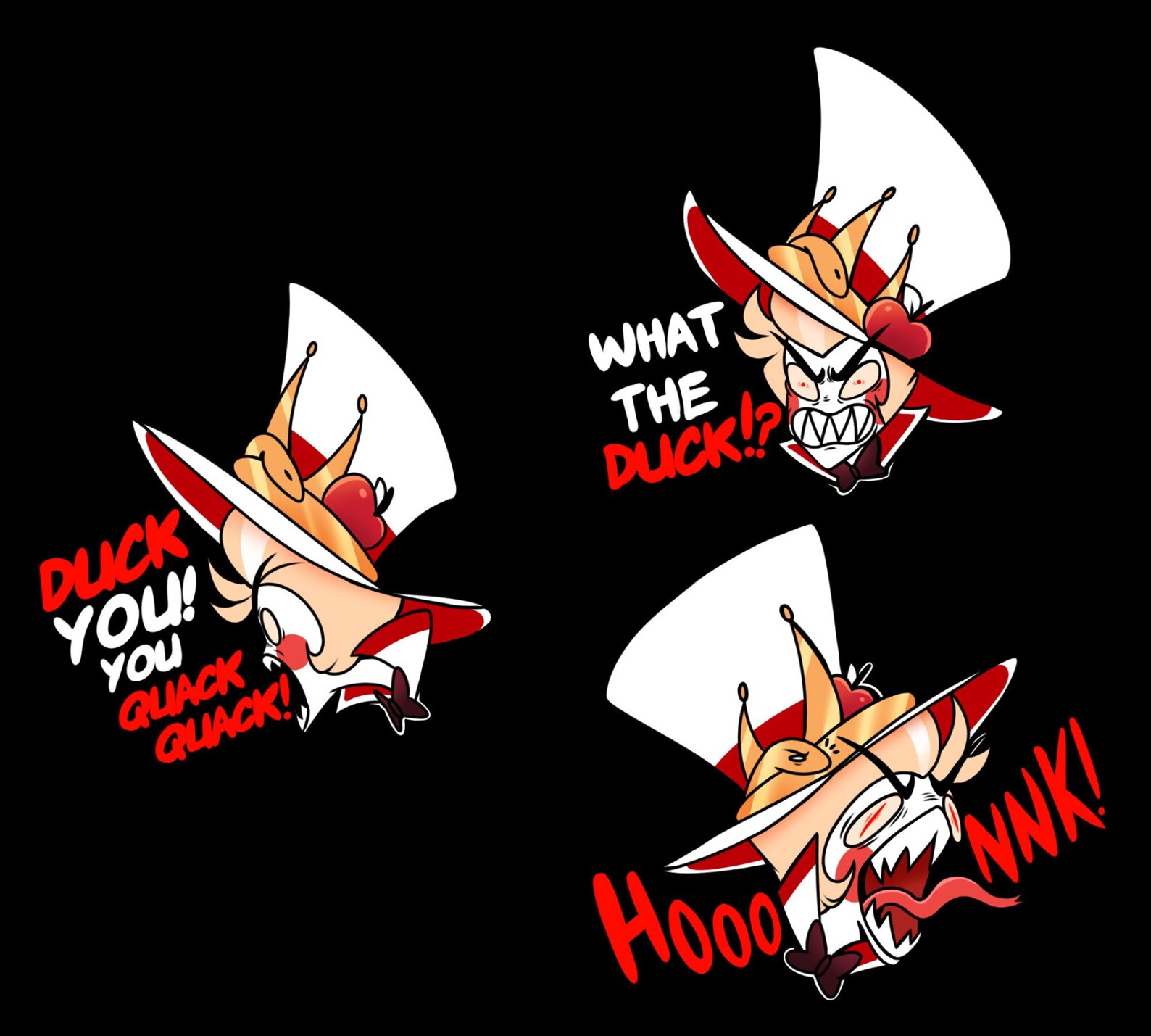 WHAT THE DUCK Lucifer Acrylic Hazbin Fanmade Pins - Etsy