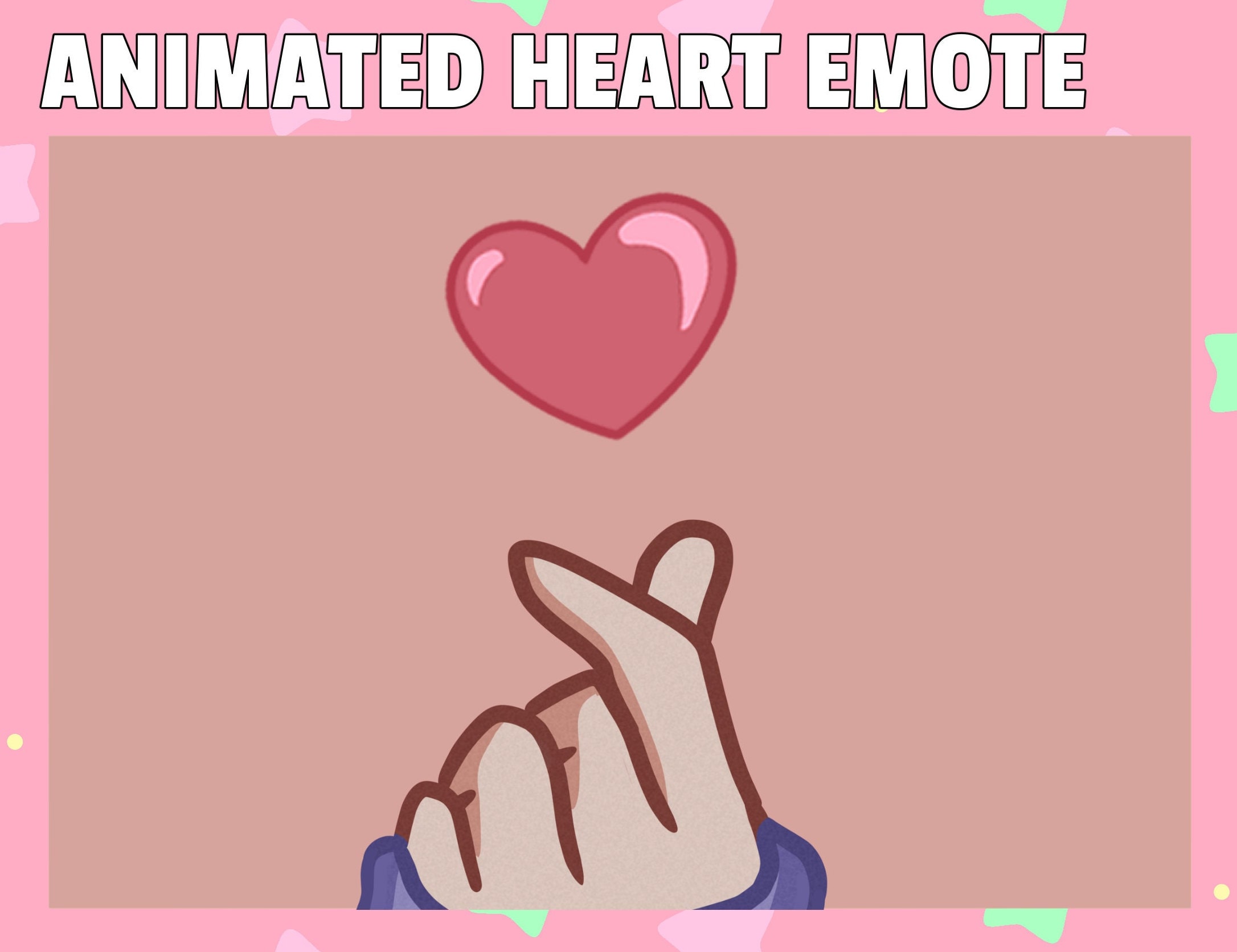 Corazón animado Emote // Twitch emote animado amor corazón coreano Piel ...