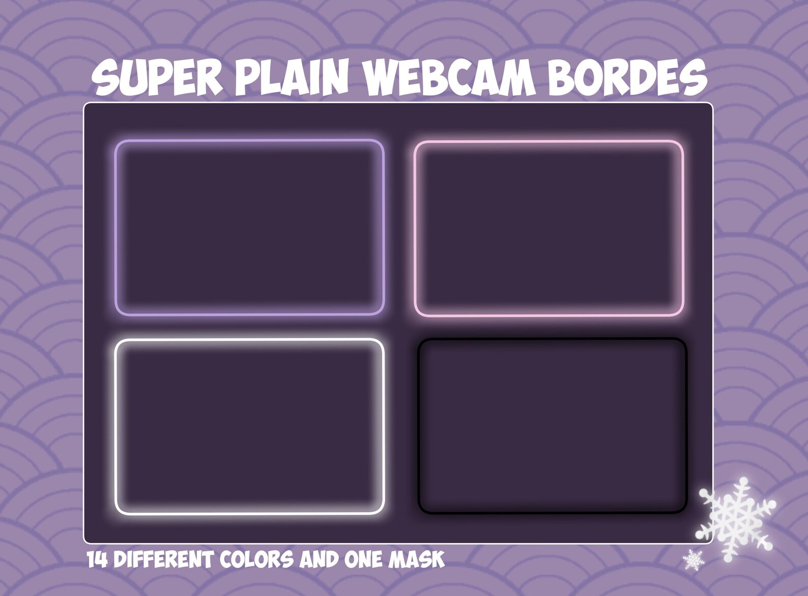 14 Plain Webcam Borders W/ Rounded Corners // Twitch OBS Webcam Overlay ...