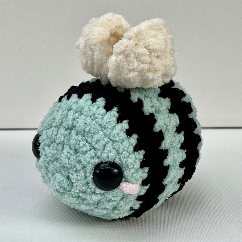 Crochet Sparkle Bee Plushie | Small Bee Plush | Cottagecore Decor ...