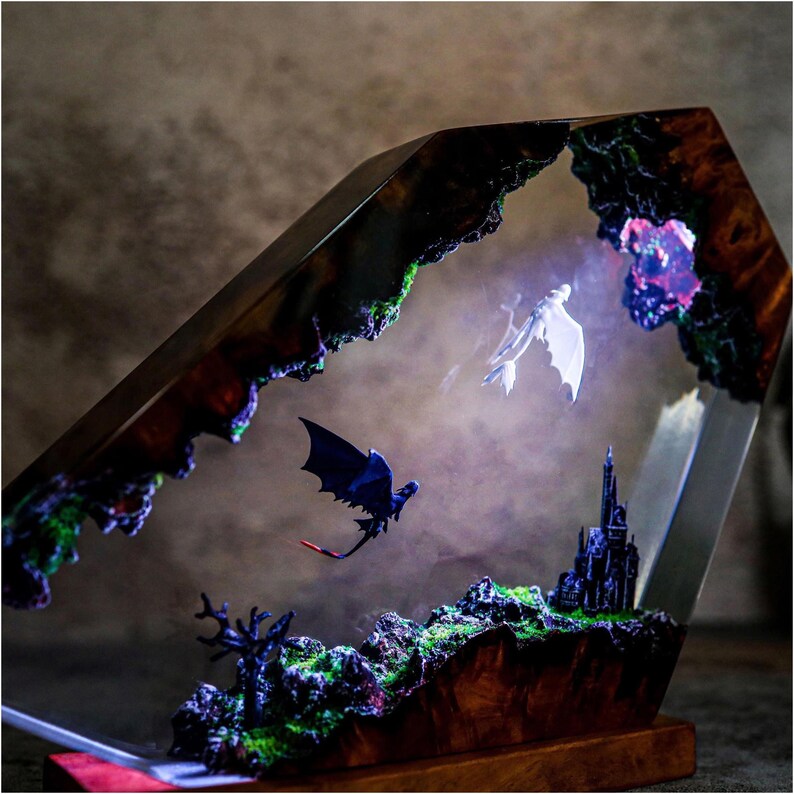 Diorama HTTYD Epoxy Lamp, Tooth.less and Light Fu.ruy Epoxy Lamp ...