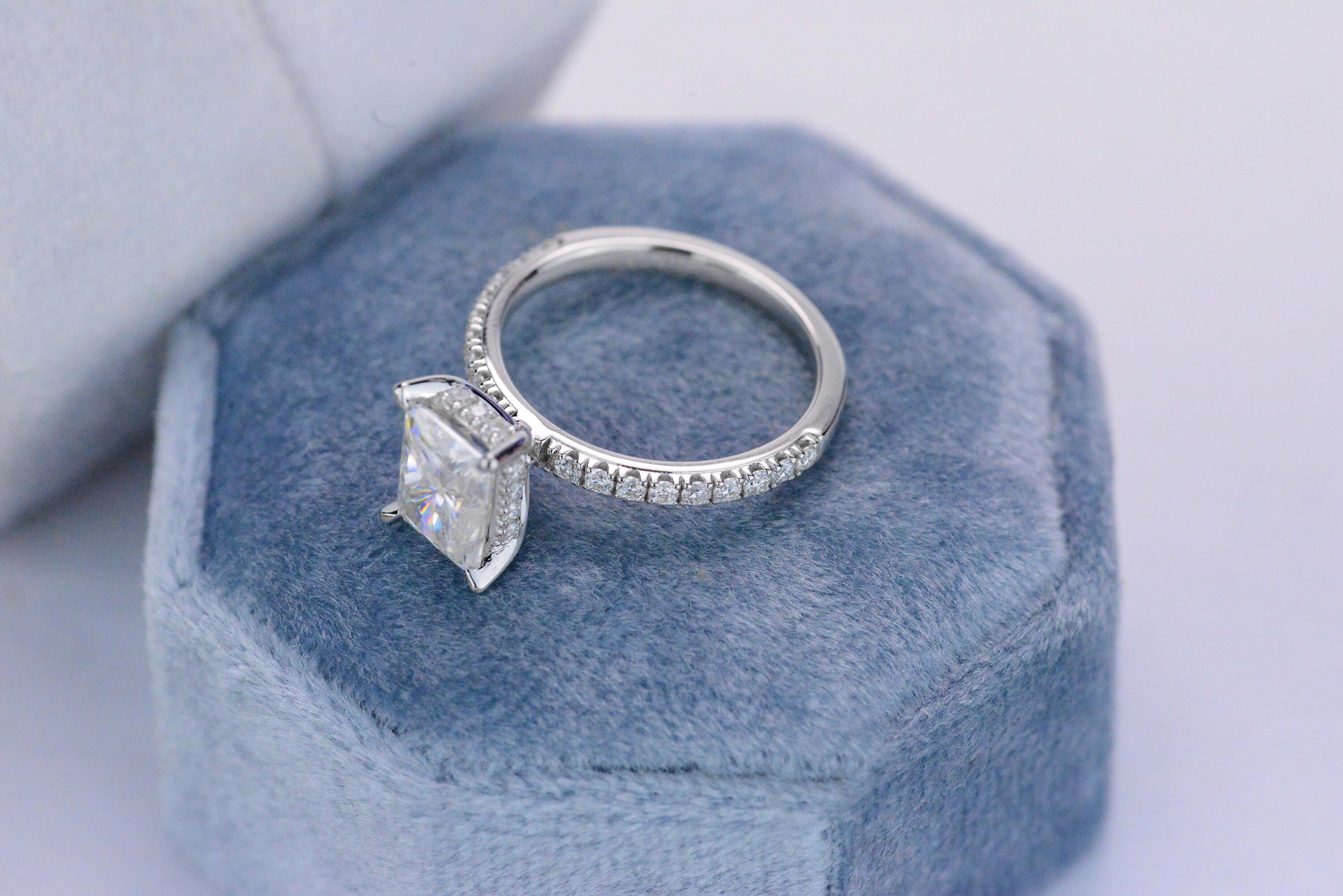 2ct Moissanite Engagement Ring Solitaire Radiant Cut - Etsy