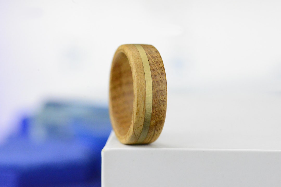 Handmade Whisky Barrel Wood Ring With Copper Inlay - Etsy