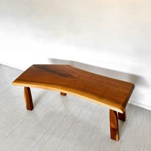 MCM Live Edge Walnut Slab Coffee Table or Bench Mid Century Modern ...