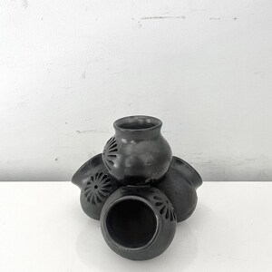 Vintage Mexican Barro Negro Ceramic Pottery Pyramid of Vases - Etsy