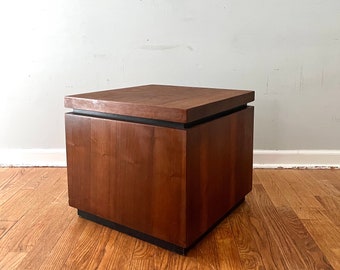 Walnut Cube Table - Etsy
