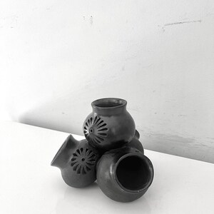 Vintage Mexican Barro Negro Ceramic Pottery Pyramid of Vases - Etsy