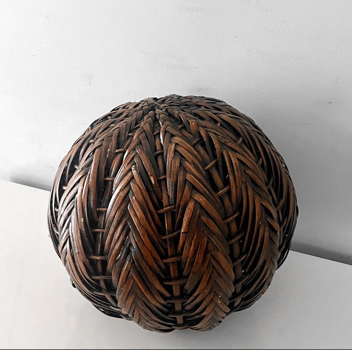 Vintage Boho Wicker Woven Sphere Object Decorative Item or Table ...