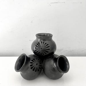 Vintage Mexican Barro Negro Ceramic Pottery Pyramid of Vases - Etsy