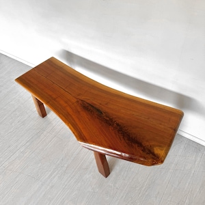 MCM Live Edge Walnut Slab Coffee Table or Bench Mid Century Modern ...
