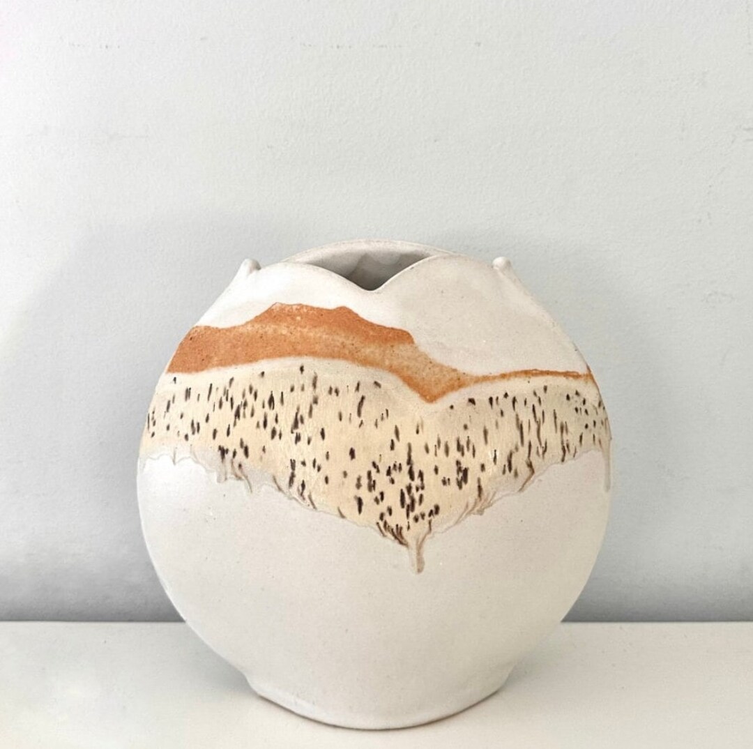 Mid Century Style Artisan Pottery Vessel or pocket Vase by - Etsy