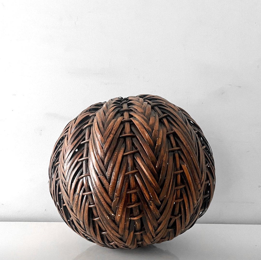 Vintage Boho Wicker Woven Sphere Object Decorative Item or Table ...